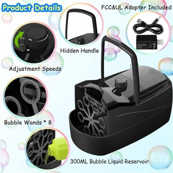 Toys | Bubble Machine Automatic Bubble Blower 1000 Bubbles Per Minute ...